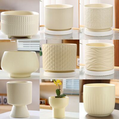 flowerpot ceramic simple large indoor plant pot with tray