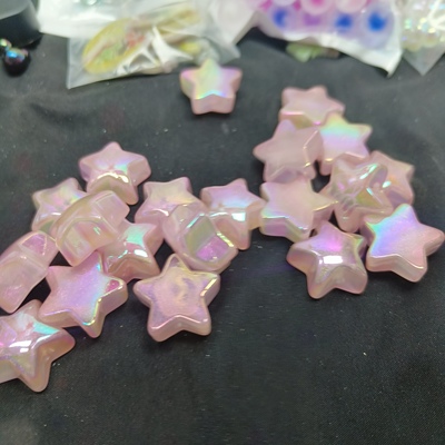 （15元包邮）5个粉色横孔五角星M097