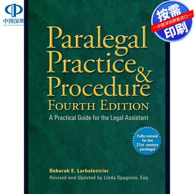 预售【按需印刷】律师助理实践与程序 第四版Paralegal Practice & Procedure Fourth Edition企鹅兰登出版 进口书籍正版