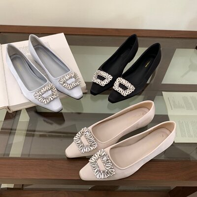 FengLiDa法式水钻方头鞋