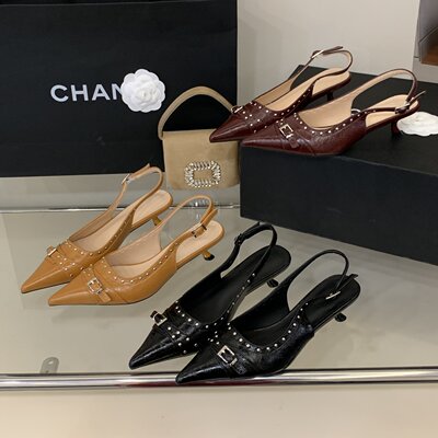 ManDi法式铆钉尖头浅口