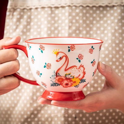 陶瓷马克杯家用耐高温卡通网红早餐杯茶杯大容量高颜值可微波炉