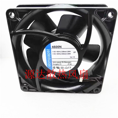 原装EBMPAPST TYP 4600N12038 115V 12CM全金属耐高温散热风扇