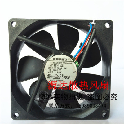 德国TYP3414NGL 3414NGL 24V 1.4W 92*92*25mm 9厘米散热风扇