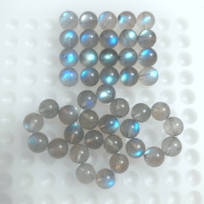 禧芙蓉XFORO拉长石小灯泡冰透灰月光石7mm跑环隔片手工串珠配件