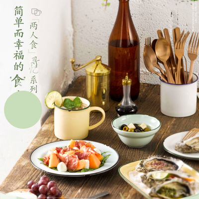 TINTIN寻忆系列陶瓷餐具新骨瓷西餐牛排盘 仿搪瓷平盘创意菜盘子