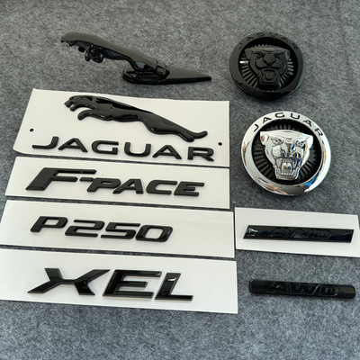 适用捷豹车标XJL XFLXEL F-PACE F-TYPE前后尾标黑色尾箱豹子字母