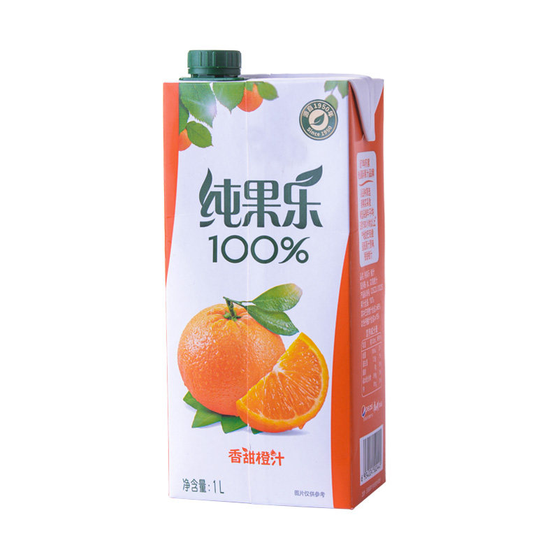 纯果乐100%香甜橙汁果汁饮料1L/盒_虎窝淘