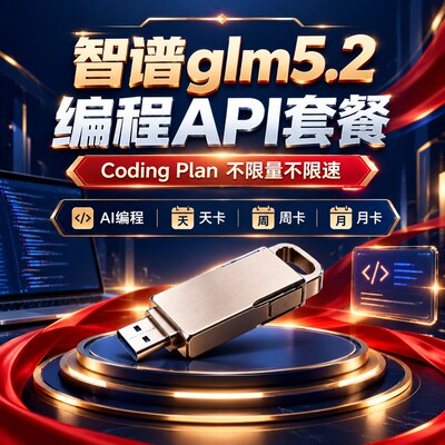 智谱glm5.2 Coding Plan编程API套餐 不限量不限速天周月卡