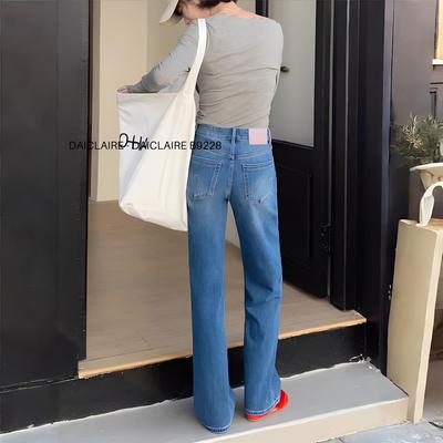 代嘉儿B9228直筒牛仔裤女2026早春窄版阔腿裤显瘦高腰宽松拖地裤