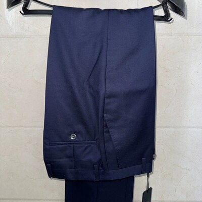 依文男士商务意大利DRAGO迪拉戈纯绵羊毛160支纱线藏青蓝色西裤