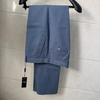 依文男士意大利TrabaldoTogna1840纯羊毛蓝绿色西裤吊牌价1500元