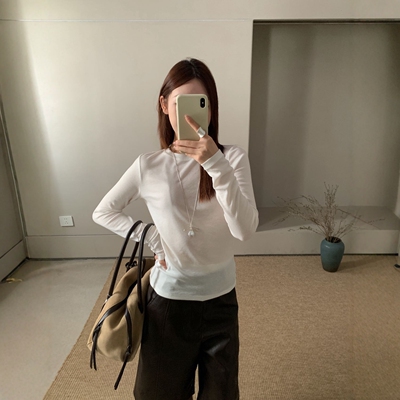 卡蔓诗天丝羊毛长袖打底T恤女