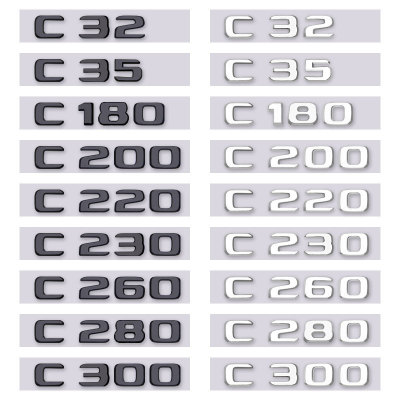 适用于新款奔驰C级车标C200L C260L C300L4MATIC改装后尾标字标贴