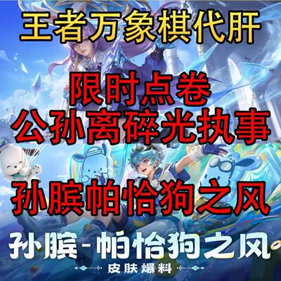 王者荣耀万象棋皮肤孙膑帕恰狗之风公孙离碎光执事梦琪星会皮肤