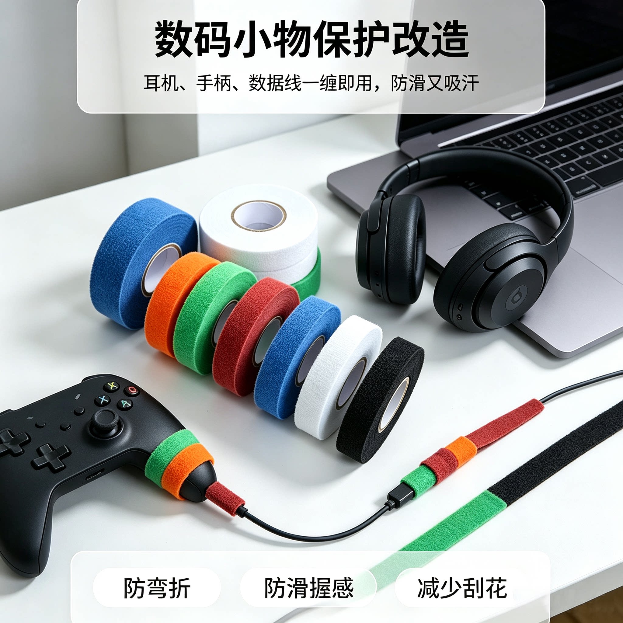 永乐绒布胶带汽车线束胶带缠绕降噪绝缘耐高温隔音布基胶布凯密科