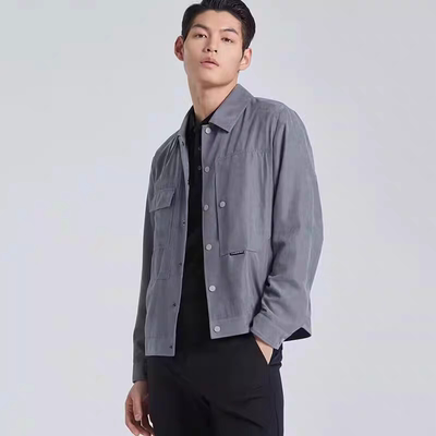 利家新款春秋休闲百搭翻领时尚暗纹夹克外套G4CJK0041Y 0042Y