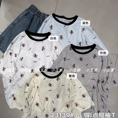 胖mm慵懒风薄款卡通印花短袖T恤