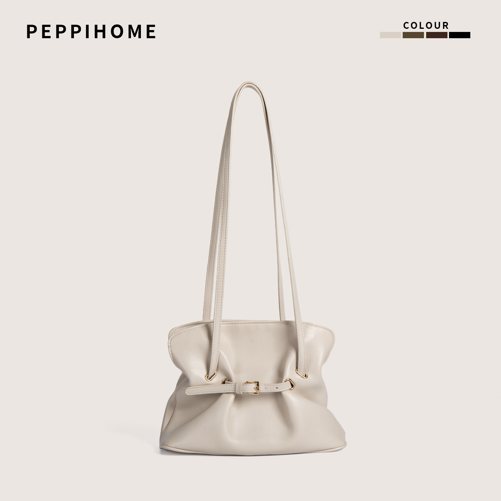 PEPPIHOME 韩系秋冬新款小众设计褶皱云朵包时尚轻奢单肩包高级感