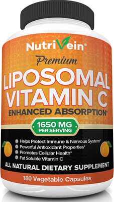 美国代购Nutrivein Liposomal Vitamin C 1650mg - 180 Capsules