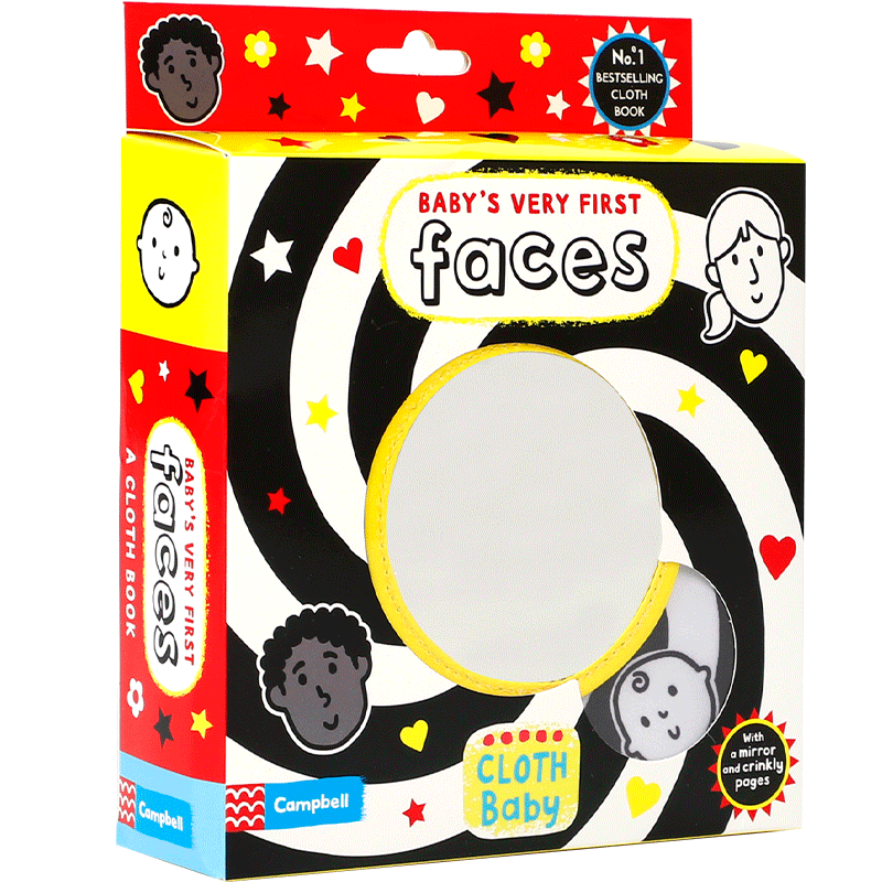 英文原版 Baby's Very First Cloth Book: Faces 宝宝的第一本布书： 脸部 儿童早教启蒙感官发育布书 基础概念认知触摸书