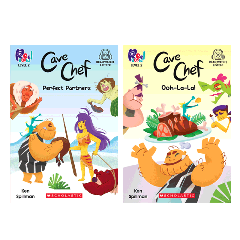 洞穴厨师 系列2本 Cave Chef #1: Ooh La La! /Cave Chef #2: Perfect Partners 10-14岁儿童启蒙分级阅读平装桥梁/章节书