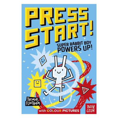 预售英文原版 Press Start! #2:  Super Rabbit Boy Powers Up! 方块兔2：按下“开始”键！ 冒险故事章节书 全彩初章搞笑冒险 8岁