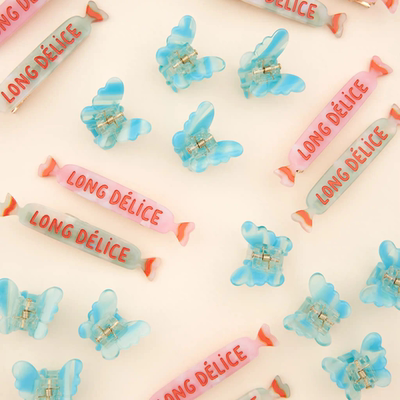 进口法国coucou suzette抓夹糖果蝴蝶丸子头头流海碎发边夹发夹