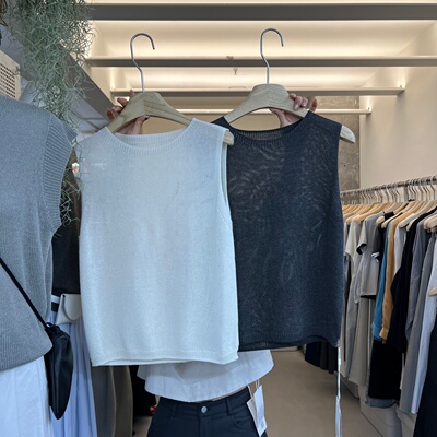 WEARELAB11658简约背心针织马甲上衣