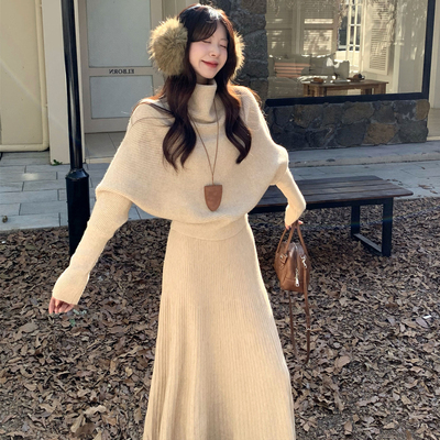 冬装韩系穿搭一整套针织两件套