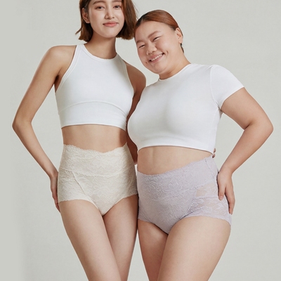 梅因斯V线微雕蕾丝轻塑裤 女夏款高腰蕾丝收腹内裤N26NF2391新款