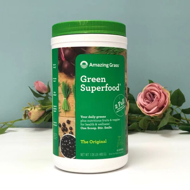 Amazing Grass green superfood 天然无糖混合小麦草益生菌果蔬粉