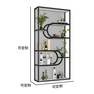 卫生间干区半墙长虹玻璃隔断铁艺置物架洗漱台客厅不锈钢屏风玄关