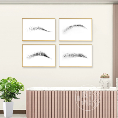 素描眉眼唇挂画纹绣培训机构多款眉形广告宣传美容院半永 久海报