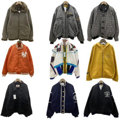 古着vintage街头潮牌帆布工装棒球服拼色刺绣夹克外套冬季男BQ242