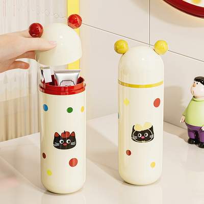 旅行洗漱杯便携式牙刷牙膏套装家用学生住宿出差多巴胺旅游漱口杯