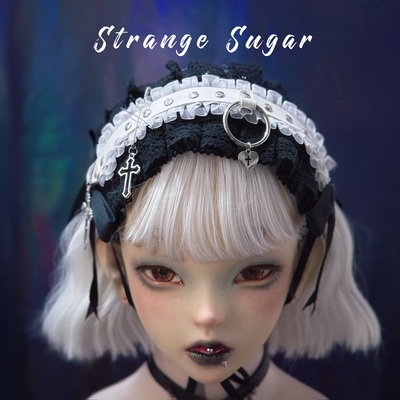 怪糖饰物集原创十字缎带蕾丝发带