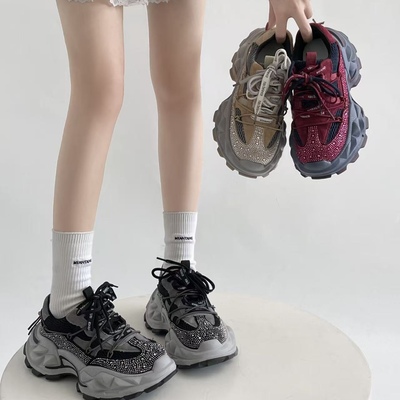 左她正品6厘米舒适新款百搭厚底软底软面百搭款复古老爹鞋ZT5068