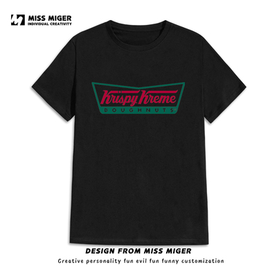 Krispy Kreme Doughnuts甜甜圈爱好穿棉短袖男女潮牌来图定制T恤