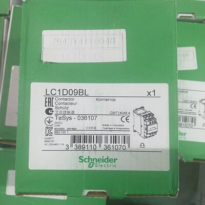 议价交流接触器LC1D09BL，24VDC线圈。