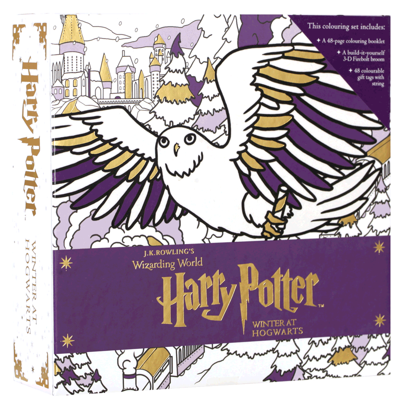 现货 英文原版 Harry Potter: Winter at Hogwarts: A Magical Colouring Set 哈利波特 冬日的霍格沃兹 涂色书套装收藏礼盒