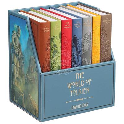 预售 托尔金的世界七本盒装 David Day J.R.R.托尔金 中土世界 魔戒指环王 英文原版 The World of Tolkien: Seven-Book Boxed Set
