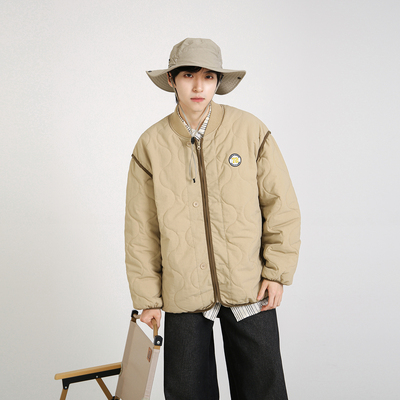 NineteenAutumn冬季潮牌菱形格设计棒球棉服夹克男女宽松保暖棉衣