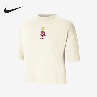 Nike/耐克正品迈阿密热火队Courtside女士宽松T恤FV9374-901