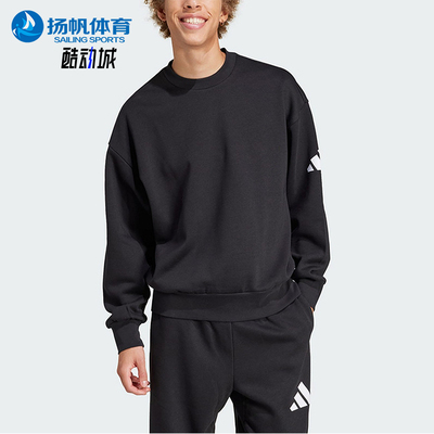 Adidas/阿迪达斯正品2025冬季款男士日常圆领套头耐穿卫衣JF3542