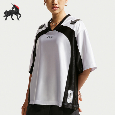 Nike/耐克正品女士LogoV领套头时尚经典短袖T恤IQ6138-101