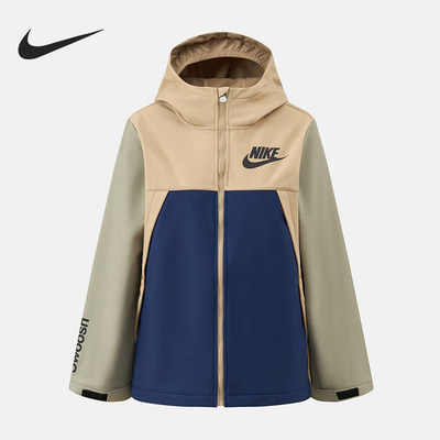 Nike/耐克正品新款儿童卡其蓝色运动休闲连帽夹克IO6149-247