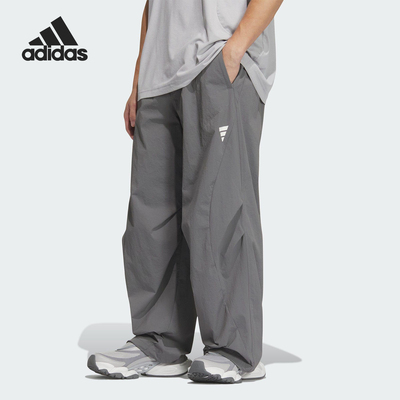 Adidas/阿迪达斯正品2025新款男士梭织宽松运动休闲裤JY8055