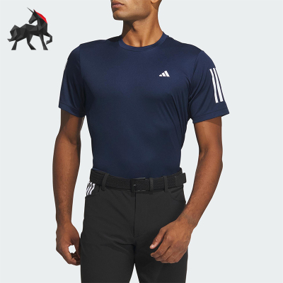 Adidas/阿迪达斯正品夏季男士运动高尔夫时尚条纹短袖T恤IN6633