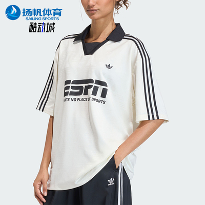 Adidas/阿迪达斯正品三叶草女士运动宽松复古印花针织T恤KD2966